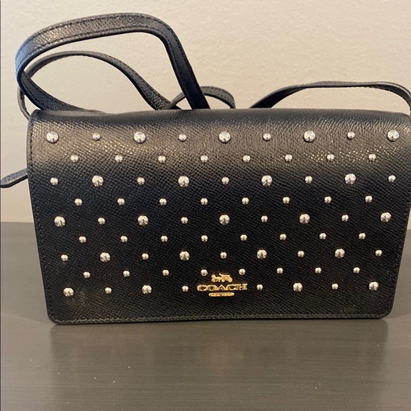 Coach | Bags | Coach Black Studded Crossbody Bag With Tags | Poshmark